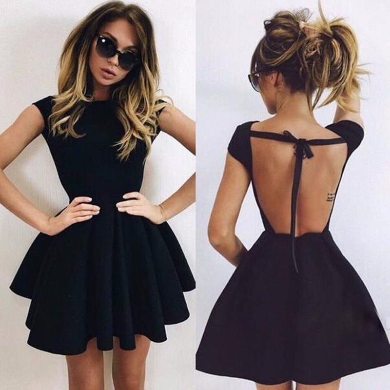 Sexy Backless Pure Color Dress on Luulla