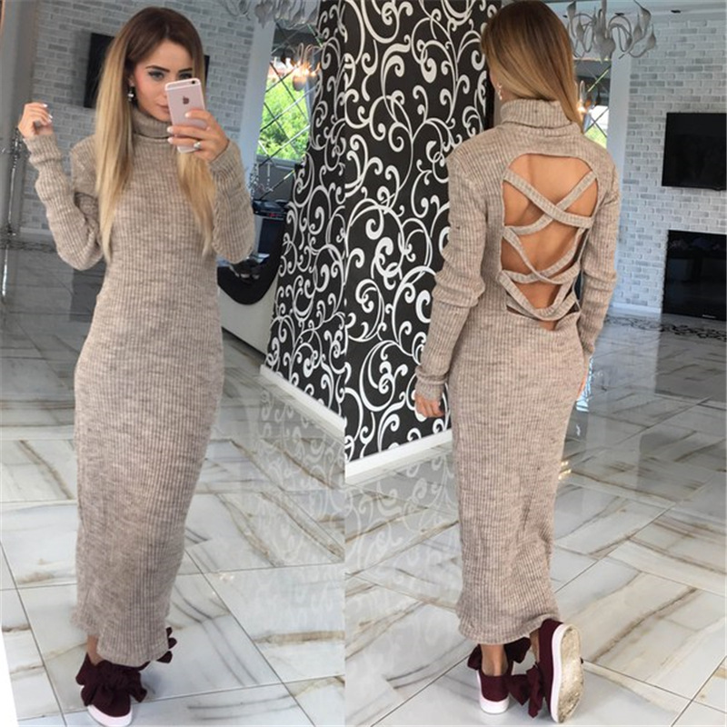 Long - Sleeved Sexy Backless Dress on Luulla