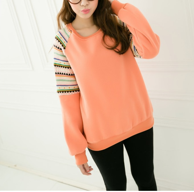 Embroidery Knitting Women's Fleece Sweater on Luulla