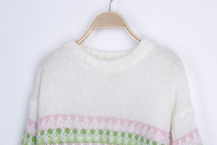 Sweater Design And Color Stripe Jacquard Knit Sweater on Luulla